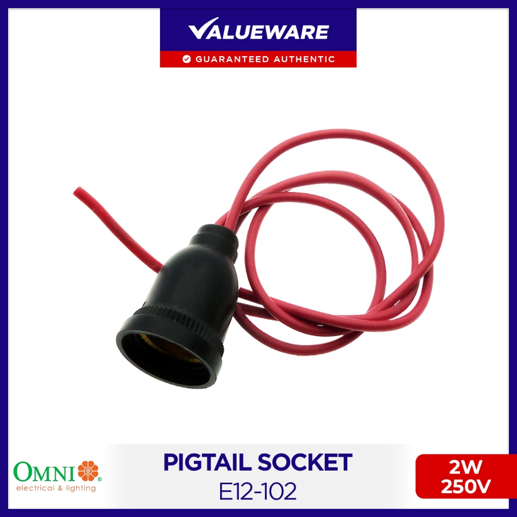 OMNI Pigtail Socket 2A 250V | E12-102 | Shopee Philippines