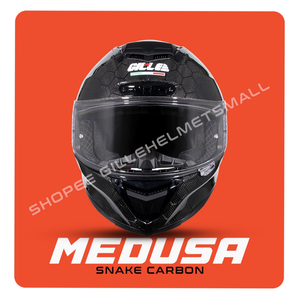 GILLE 863 Medusa Snake, Forged and 3K Carbon Full Face Singe Visor ...