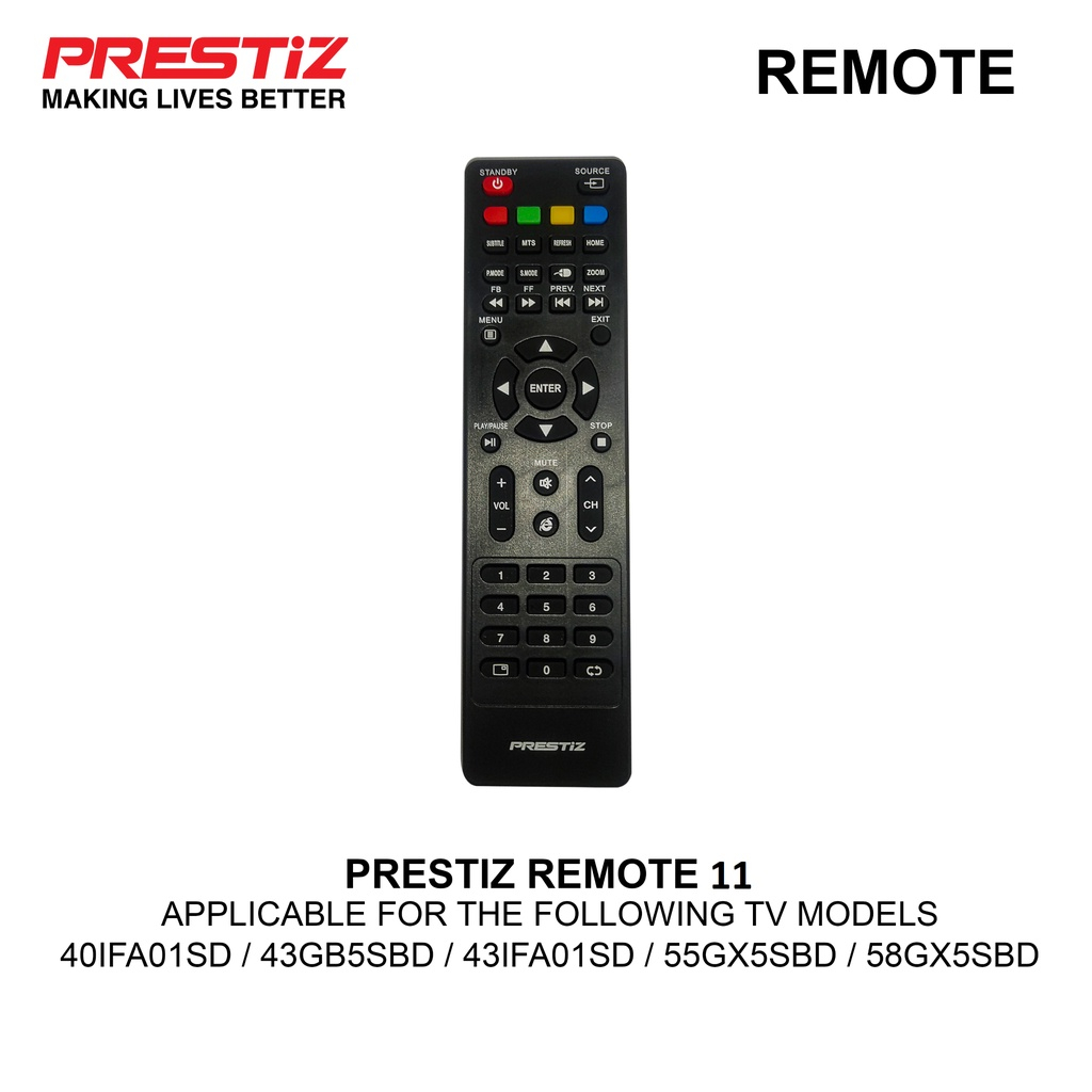 Prestiz TV Remote Control for Smart Digital TV (REMOTE 11) | Shopee ...