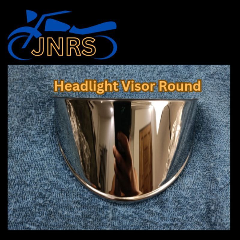 Headlight Visor Round Plain Universal Stainless Steel EBIKE,JEEP, STX ...