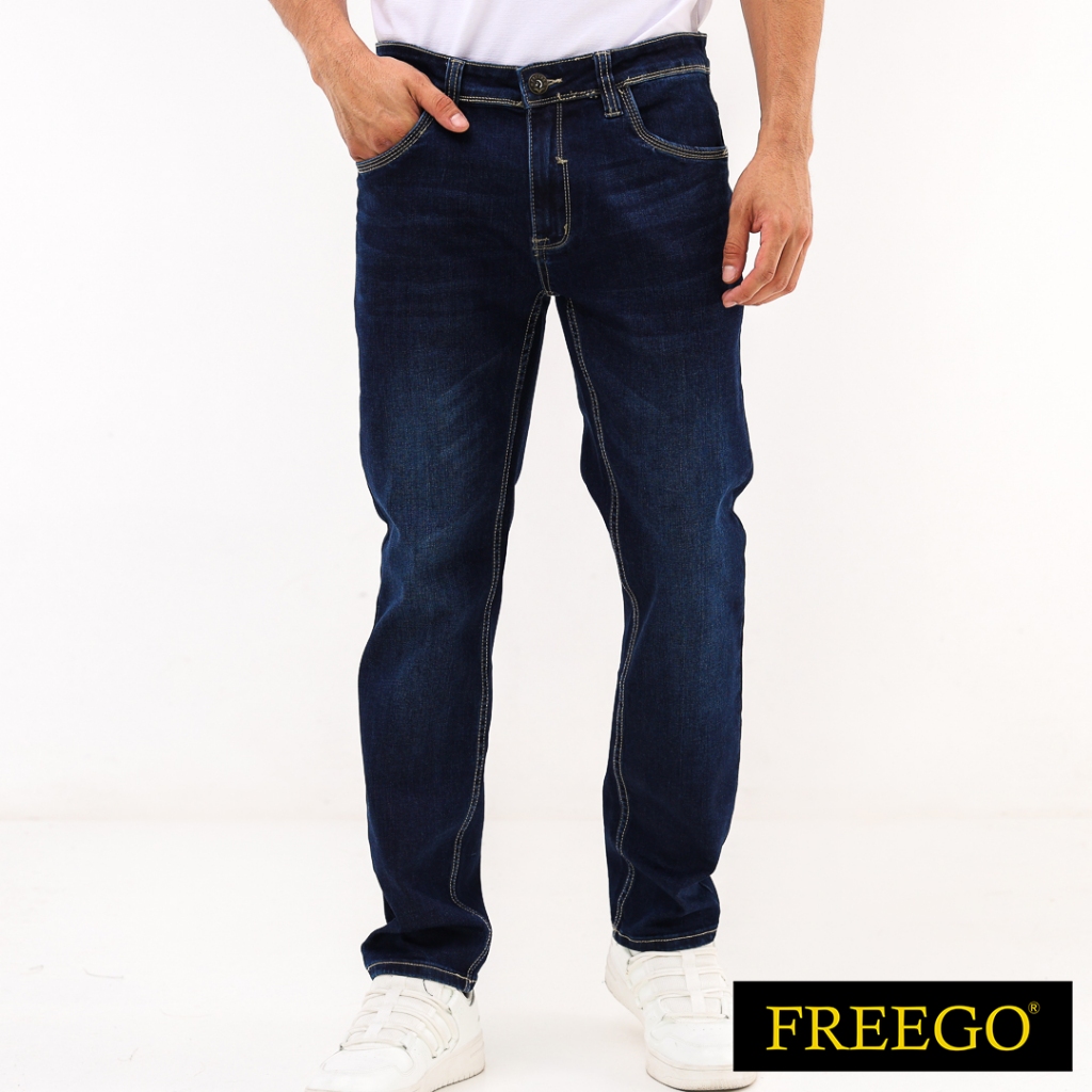 Freego Mens Denim Long Pants Slim Tapered Fit Stretch GBB23-0027 ...