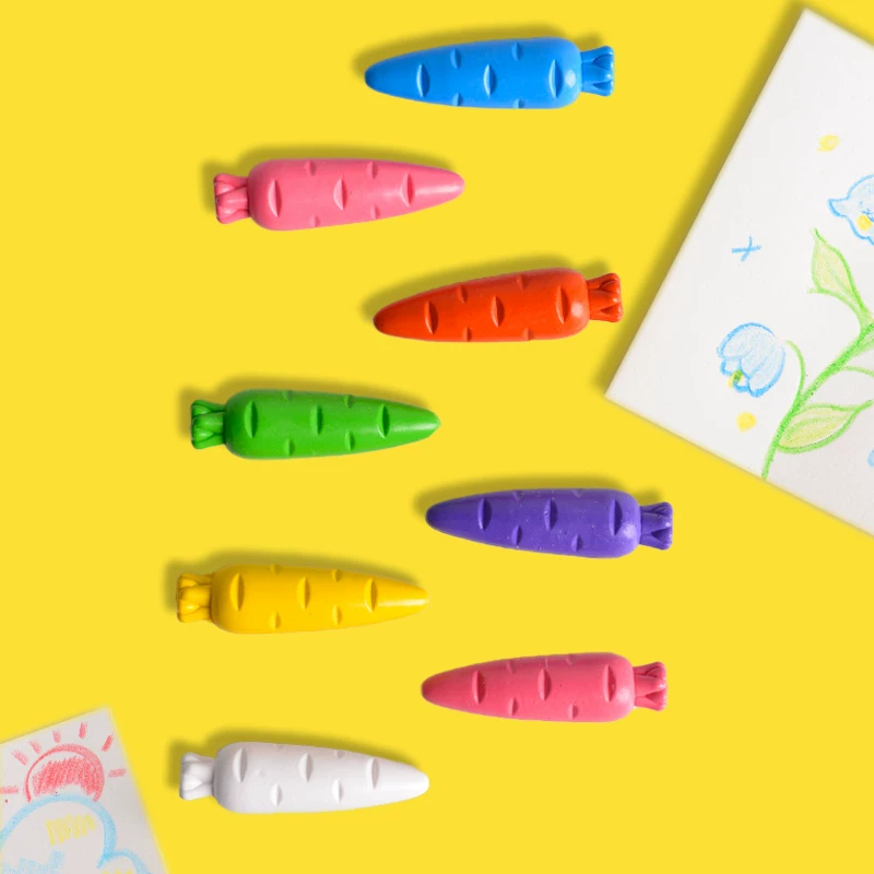 12 colors / 24 colors "Does not dirty hands" carrot shaped plastic ...