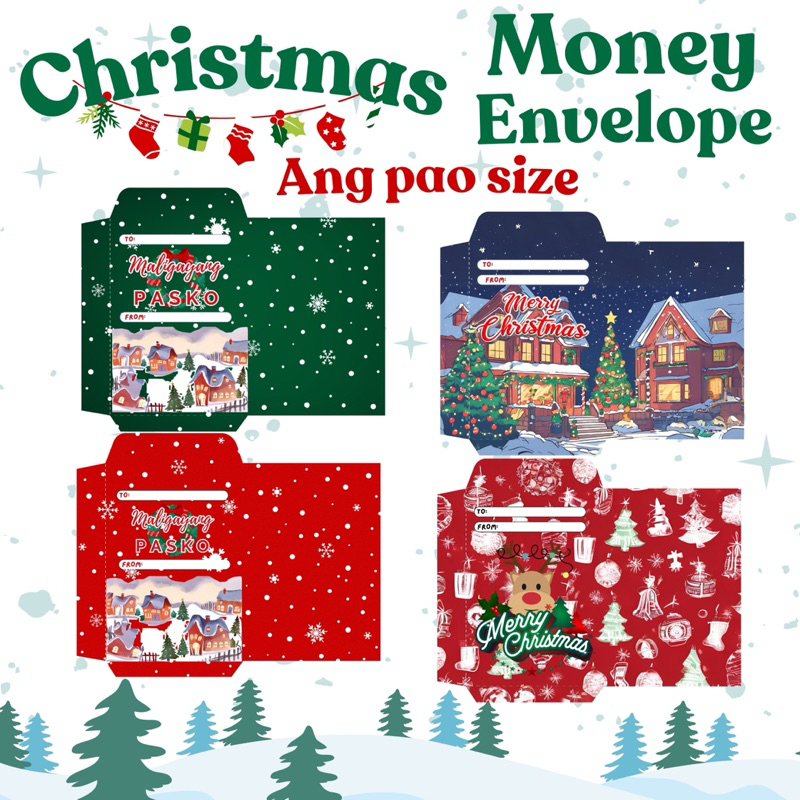 Christmas Ang pao size /money envelope (small) | Shopee Philippines