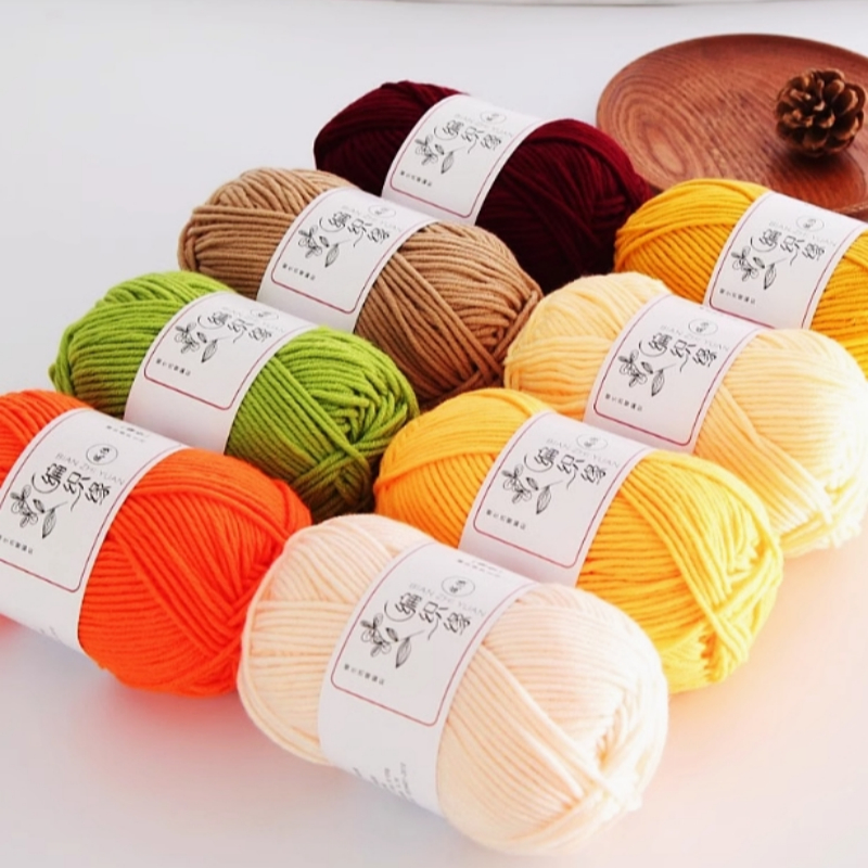 5 Plys 50g Smooth Milk Fiber Knitting Wool Crochet Yarn Milk Cotton ...