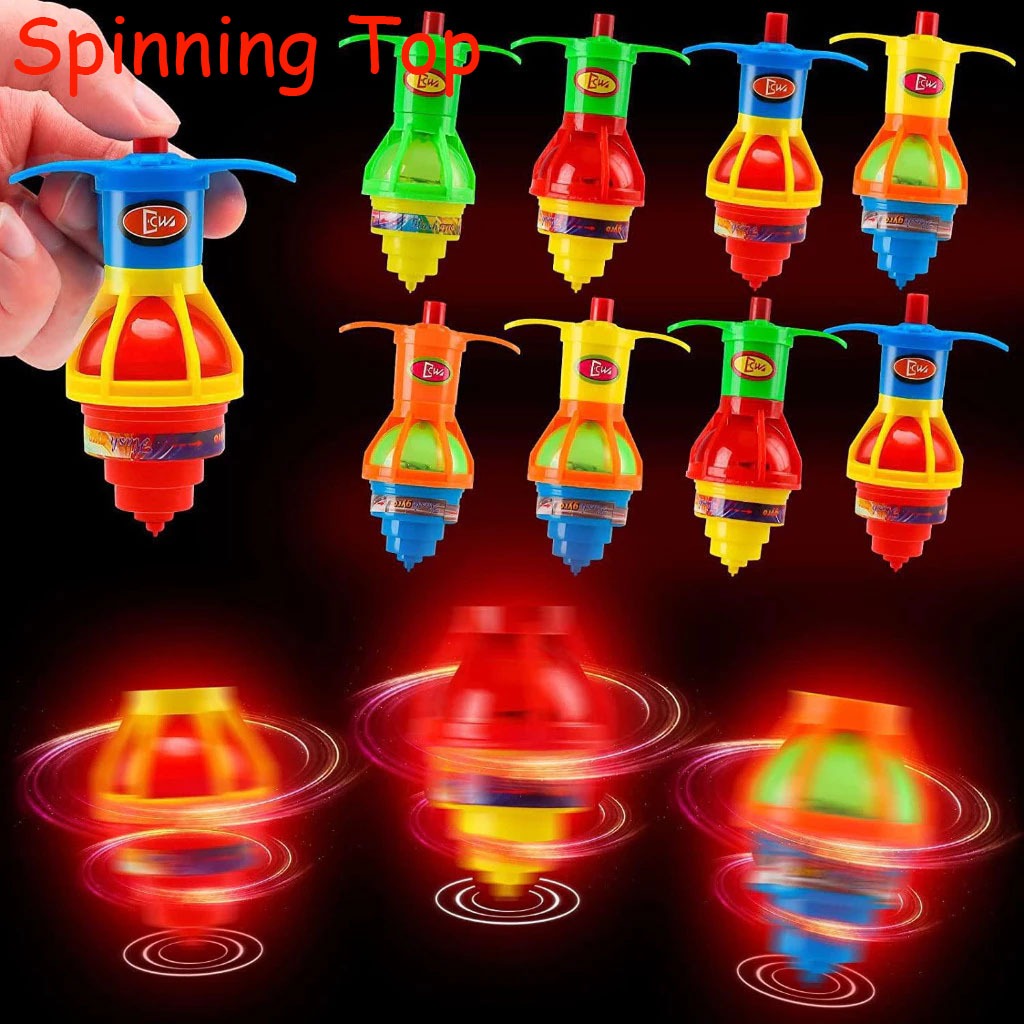 Kids spinning Gyro Light Top Toy Pressure Top Spinning Top with Lights ...