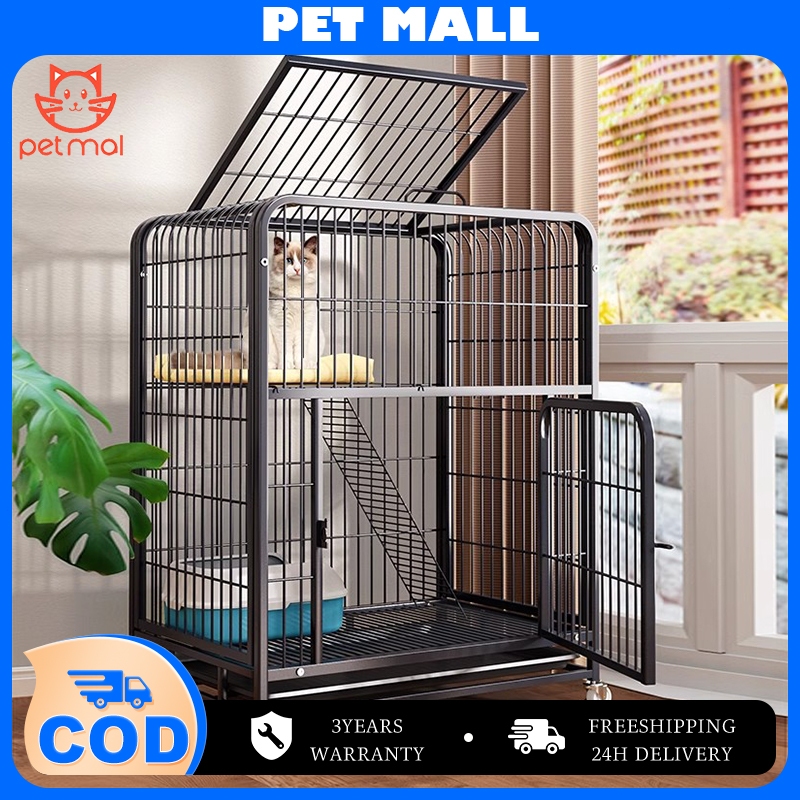 2/3/4 Layer Square Tube Cat Cage Free Space Pet Cage With Wheels Cat ...