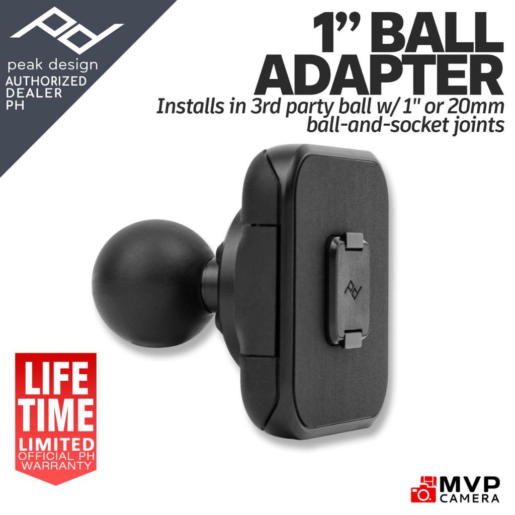PEAK DESIGN Mobile Motorcycle 1" Inch Ball Mount Adapter M-MM-AD-BK-1 ...