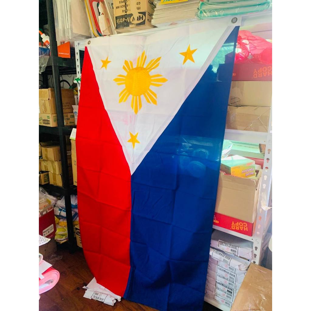 Philippine Flag (Watawat) Fabric/Embroidered 3ft x 5ft | Shopee Philippines