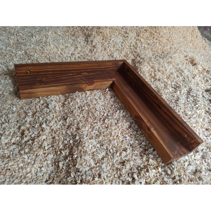 Wooden Corner Shelves L shape | Shopee Philippines