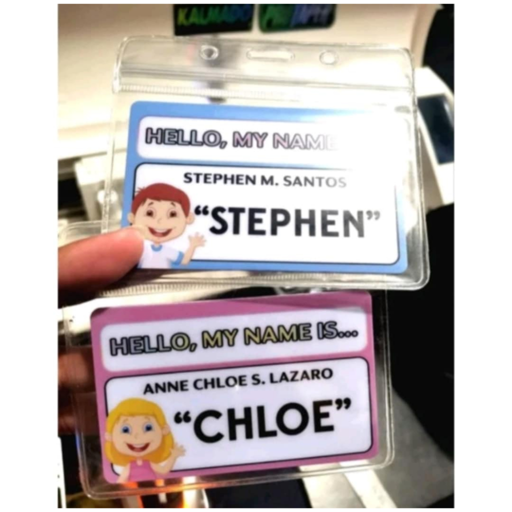 PVC Name Tag for kids. (Back to back) | Shopee Philippines