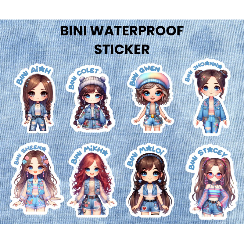 BINI Waterproof and Non Faded Vinyl Sticker Set | Shopee Philippines