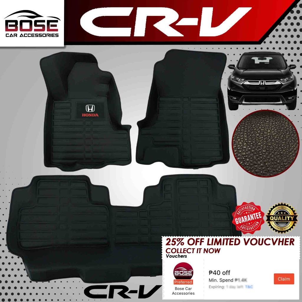 5D Car Deep Dish Matting Honda CR -V 2006 - 2011 / 2012 - 2017 / 2018 ...