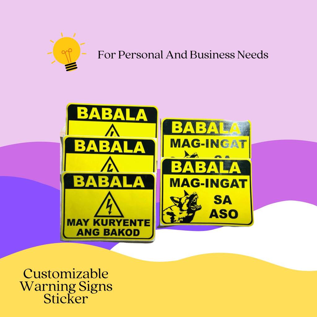 Warning Electric Fence Sign Babala magingat sa aso Sign | Shopee ...