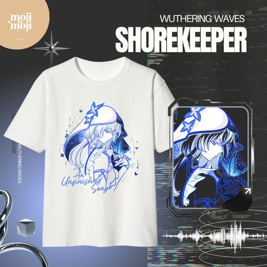 SHOREKEEPER Wuthering Waves Shirt in Black / White Kuro Games Merch ...