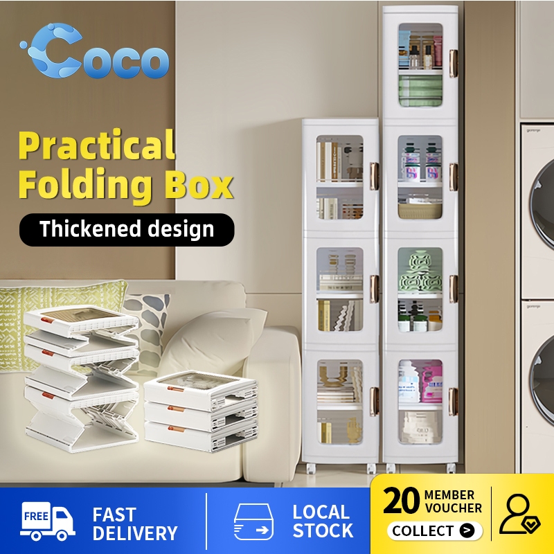 COCO Storage Cabinet Gap Foldable Storage Cabinet Bathroom Plastic ...