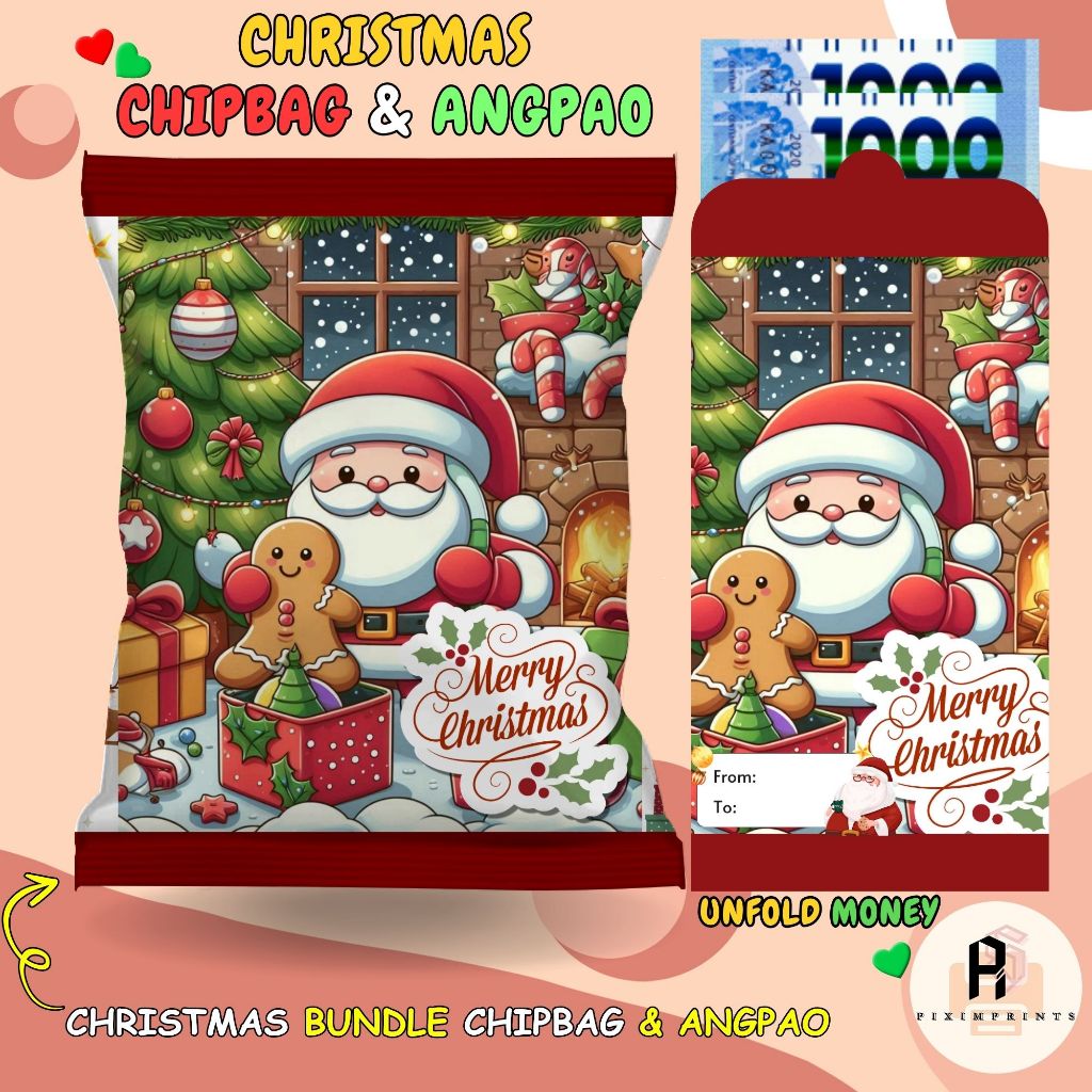 Christmas Angpao & Chipbag | Piximprints | Shopee Philippines