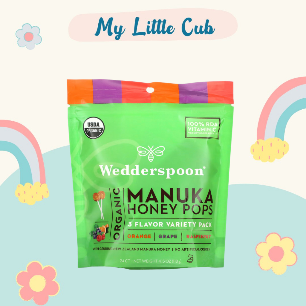 Wedderspoon, Organic Manuka Honey Pops, 3 Flavor Variety Pack, 24 Count ...