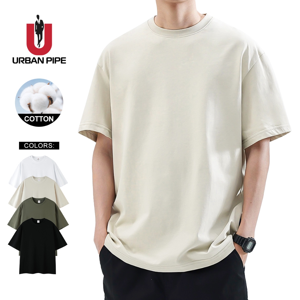 URBAN PIPE Tshirt For Men 230g High Quality 100% Cotton Unisex Plain ...