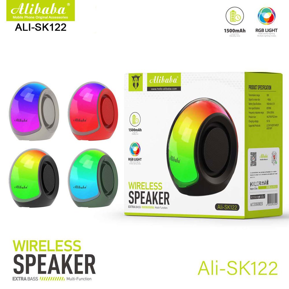 Alibaba Ali-SK122 Wireless Speaker Extra Bass Multi-function RGB Light ...