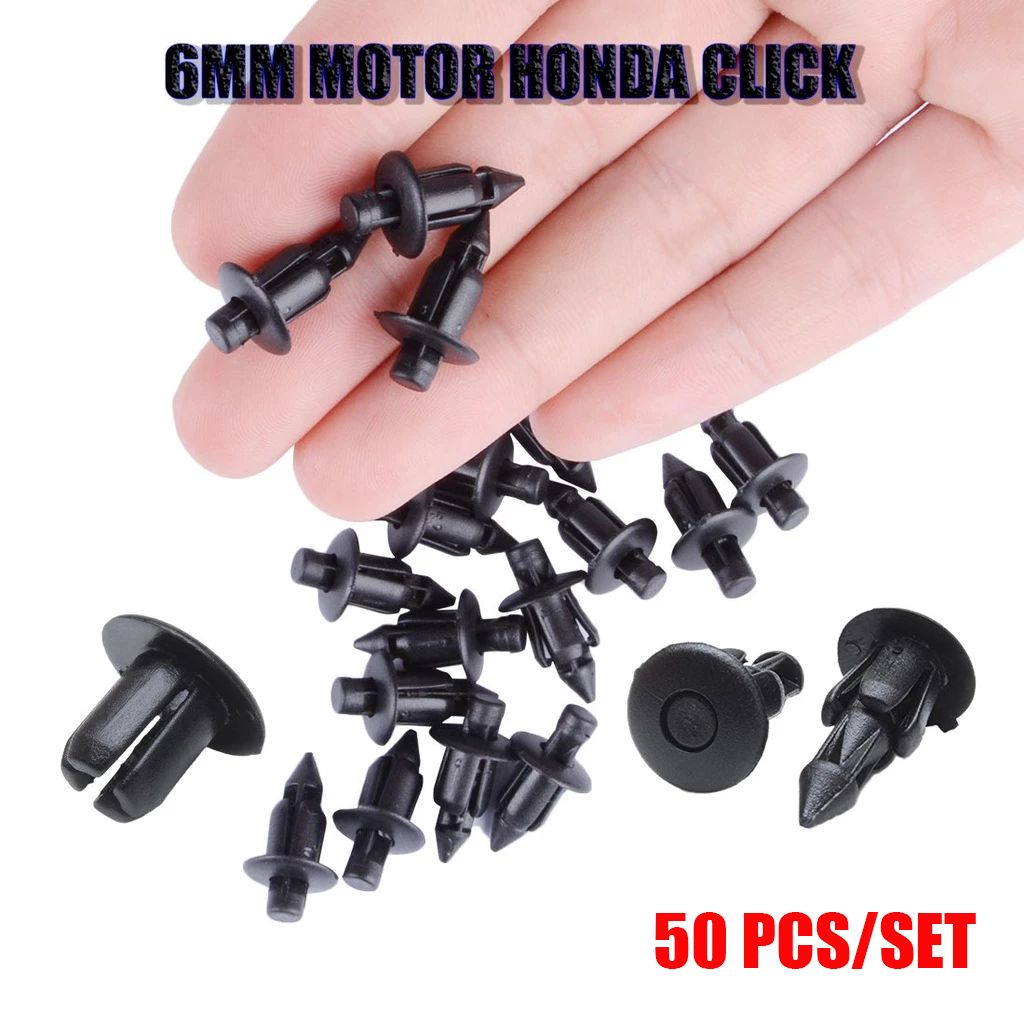 50pcs 6mm Motor NMAX AEROX Clips Plastic Rivets Car Clips Rivet Car ...