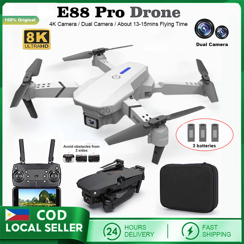 E88 Pro Mini Drone with Dual Camera 4K HD Wide Angle Video WiFi Drone ...