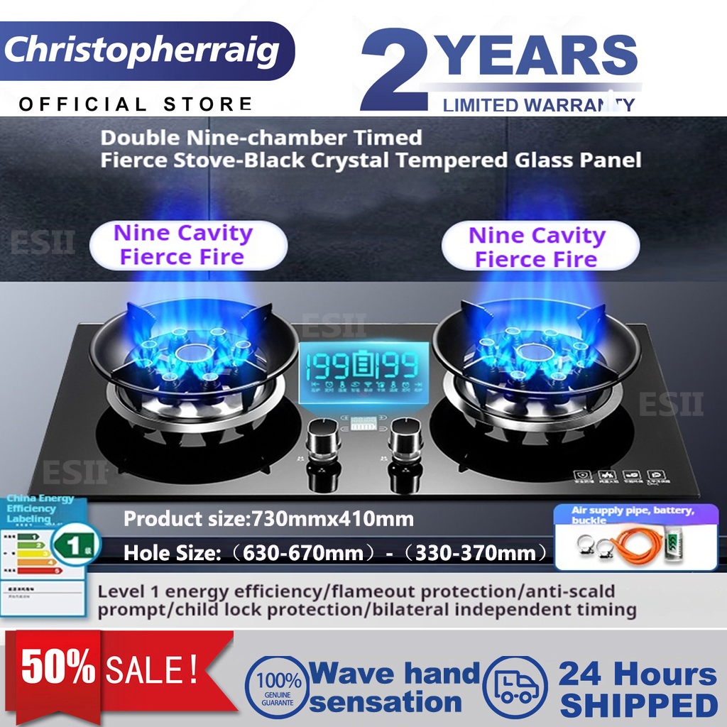 Gas stove dual stove Double stove, household kitchen, desktop liquefied ...