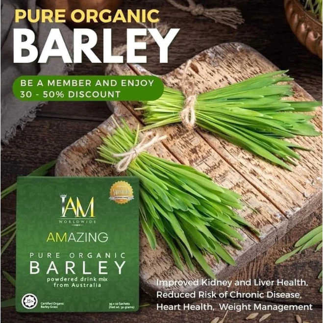 IAM WORLDWIDE Amazing Barley Pure Organic Barley Powder Drinks Original ...