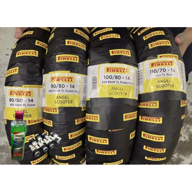 PIRELLI TIRE ANGEL SCOOTER TUBELESS ( FREE SEALANT AND PITO ) | Shopee ...
