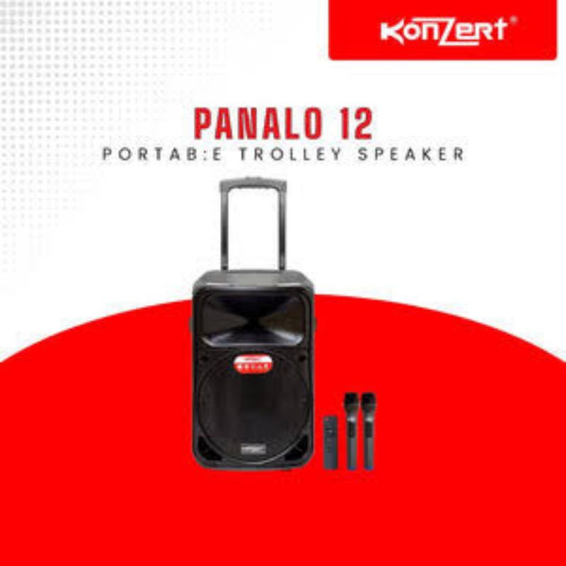 KONZERT PANALO-12 PORTABLE ACTIVE TROLLEY SPEAKER WITH DUAL MICROPHONE ...