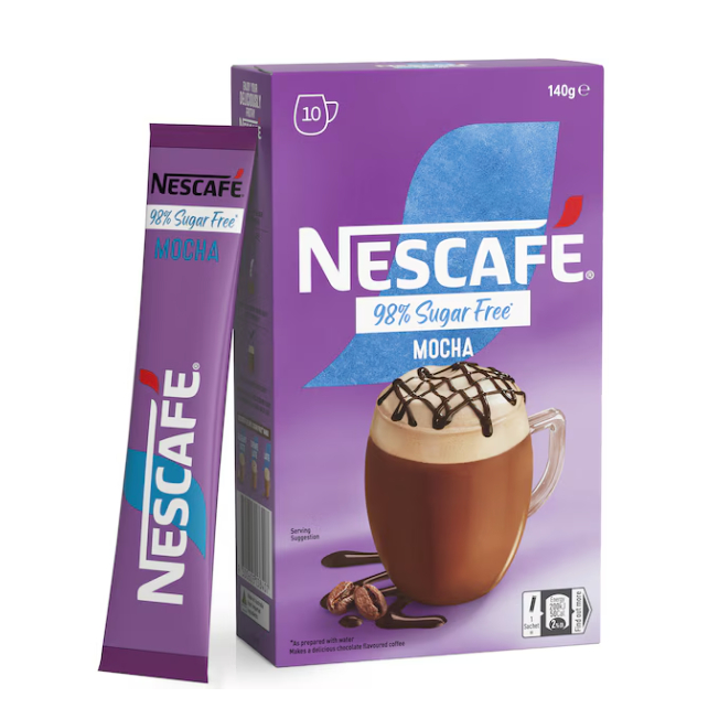 Nescafe 98% Sugar Free Mocha Coffee Sachets 10 Pack (June 2025 ...