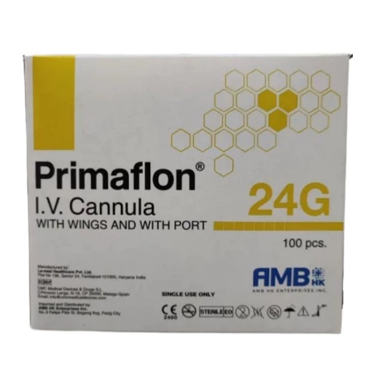 (AT-J) Primaflon IV Cannula with Wings and Injection Valve (1 Box ...