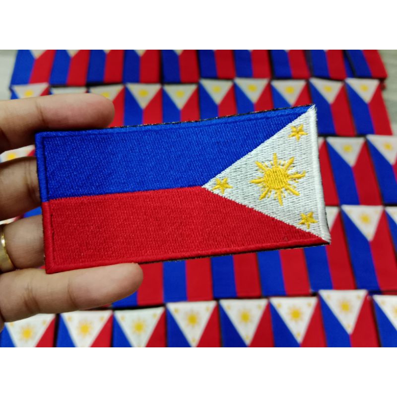Philippine Flag Patch(Official) 5cm x 10cm with Velcro | Shopee Philippines