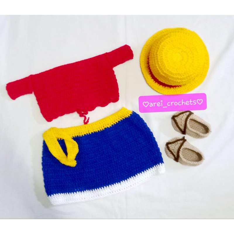 Luffy Inspire Crochet Costume (Girl Version) | Shopee Philippines