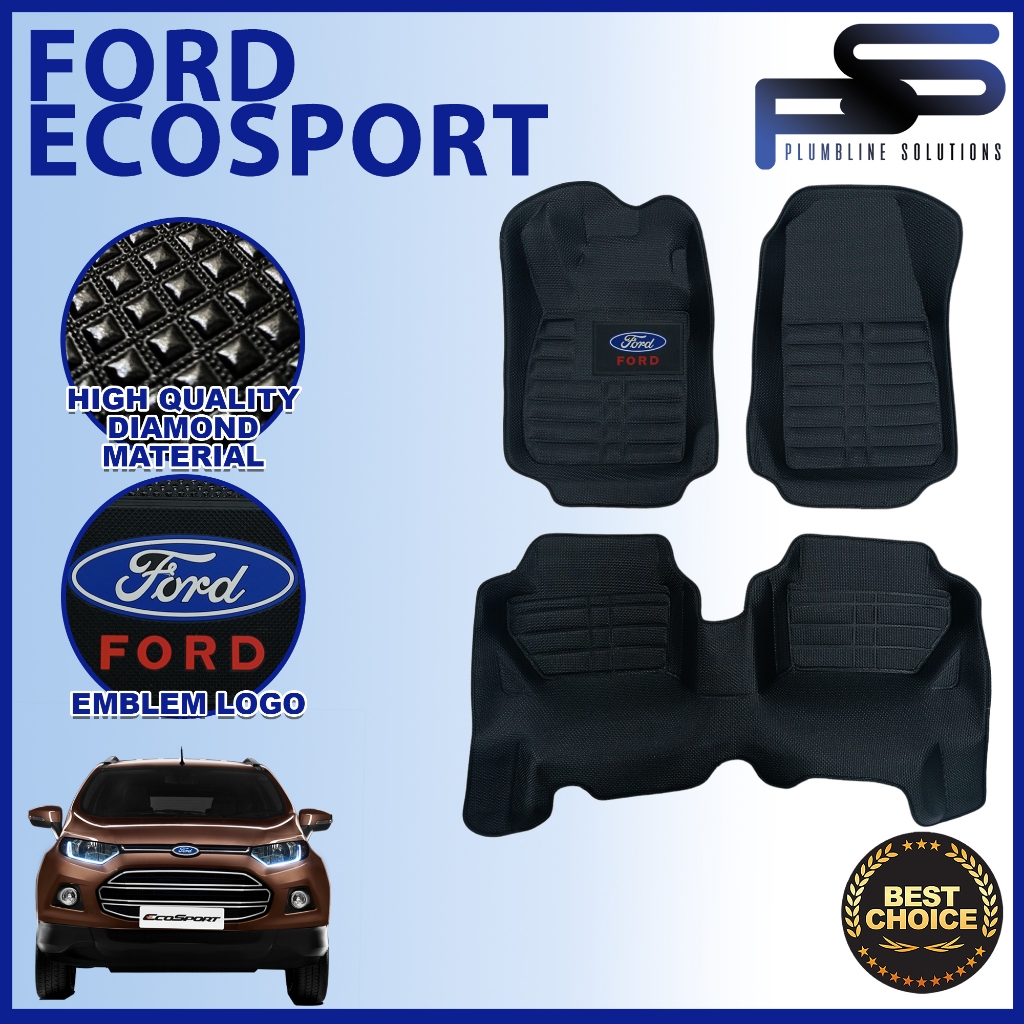 5D Diamond Black Deep Dish Matting for Ford Ecosport 2014 - 2023 Deep ...