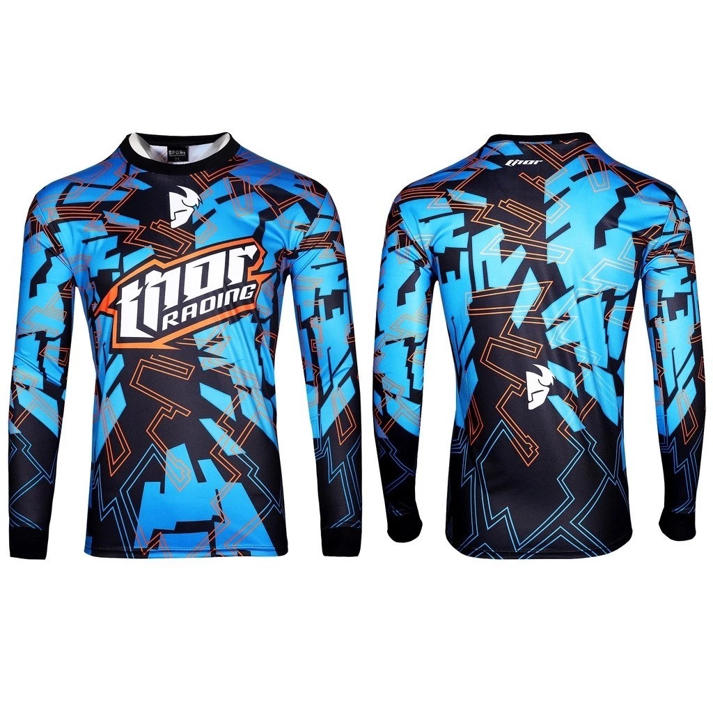 MS #B Long Sleeve Motorcycle Jersey For Men Riding Sublimation Shirt ...
