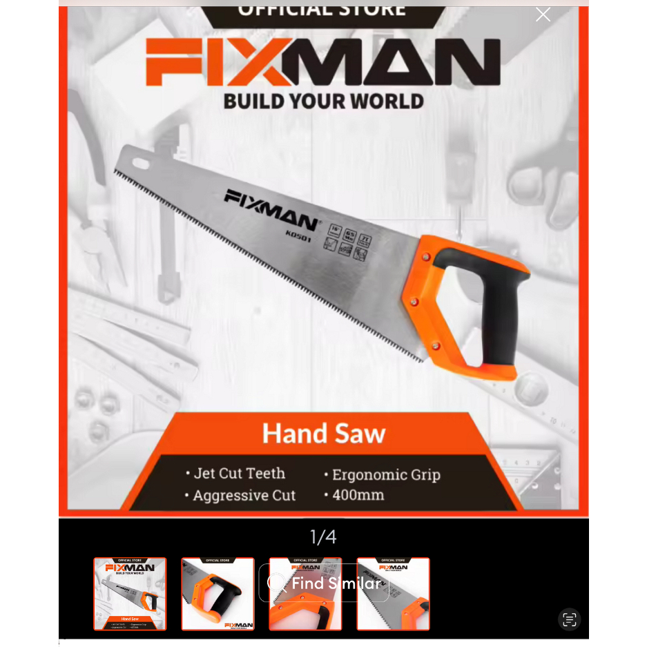 FIXMAN Hand Saw 16" Inches 400mm | Shopee Philippines