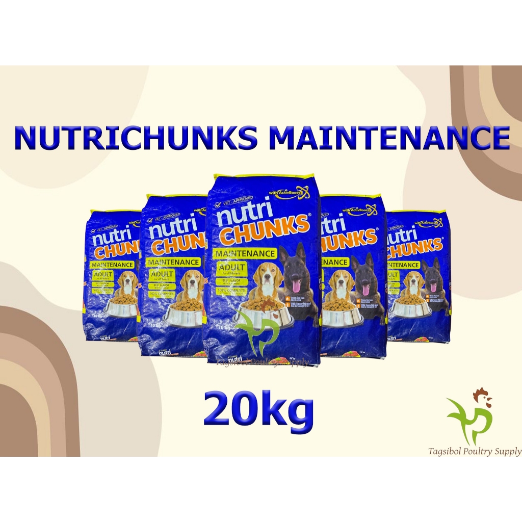 Nutri Chunks Maintenance Dog Food 20kg | Shopee Philippines