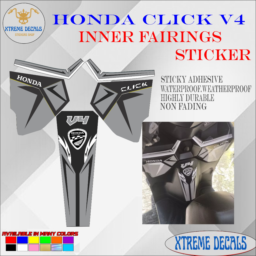honda click v4 inner fairings printed laminated | Shopee Philippines