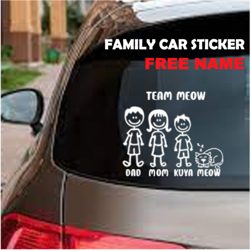 Family Car Sticker | Car Decals | Stick Figure Sticker | Waterproof ...