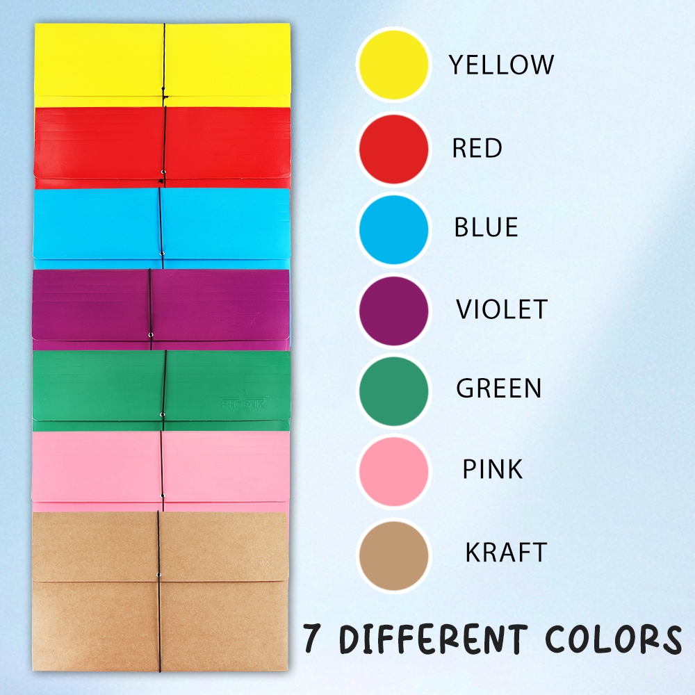 FCI Expanding Envelope W/Garter Protfolio 7Colors Size Long P/X File ...