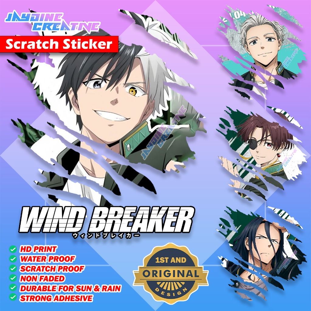 Wind Breaker Scratch Design Sticker, Indoor Outdoor Vinyl Sticker ...