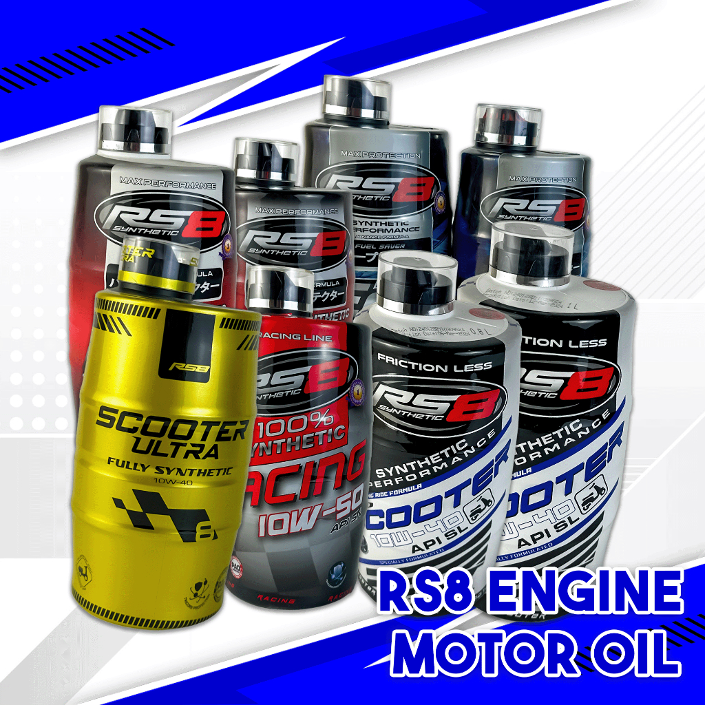 RS8 MOTORCYCLE ENGINE OIL 12 PCS/BOX 800ML AND 1 LITER | Shopee Philippines