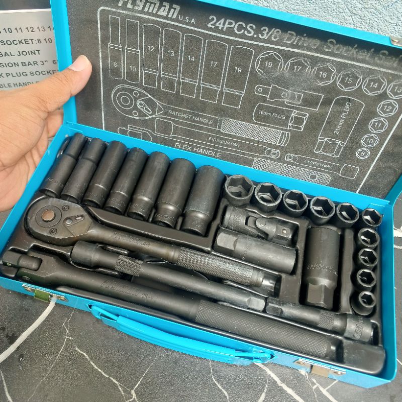 SOCKET WRENCH SET 3/8 DRIVE FLYMAN ORIGINAL | Shopee Philippines