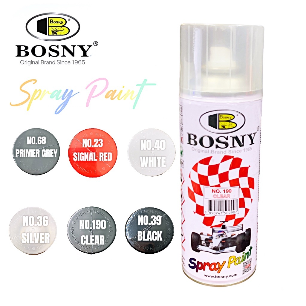 Spray Paint (BOSNY) Quick Drying Laquer Spray 100% ACRYLIC+ | Shopee ...