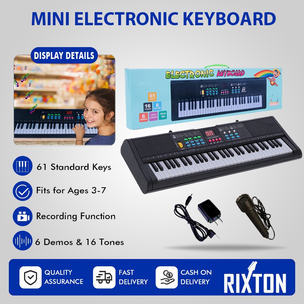 RIXTON Electric Digital Piano Mini Music Electronic Keyboards 61 Keys ...