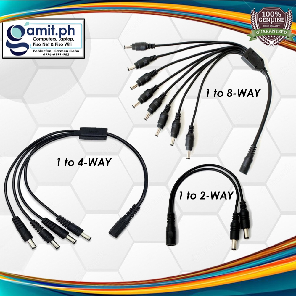 DC Power Splitter Octopus 1 to 2 4 8 Way Splitter Connector Plug Cable ...