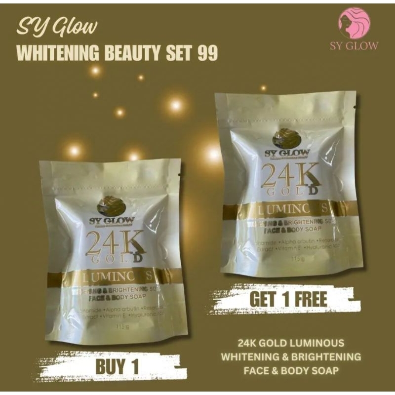 SY GLOW 24K GOLD LUMINOUS WHITENING AND BRIGHTENING SOAP -BUY 1 TAKE 1 ...