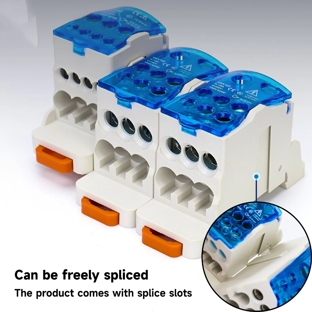 Terminal Block 1 in many Out Din Rail distribution Box Flame Retardant Shell Universal80/160A ...