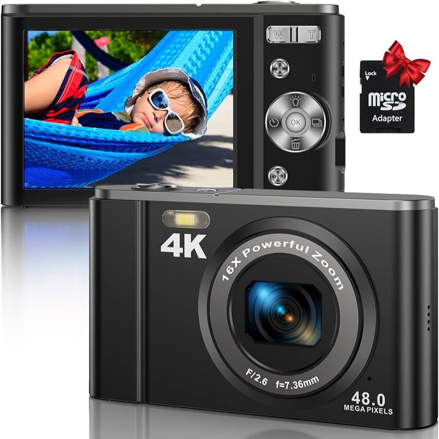 Portable Digital Camera 4K HD 1080P Selfie Retro Feel 16X Zoom ...