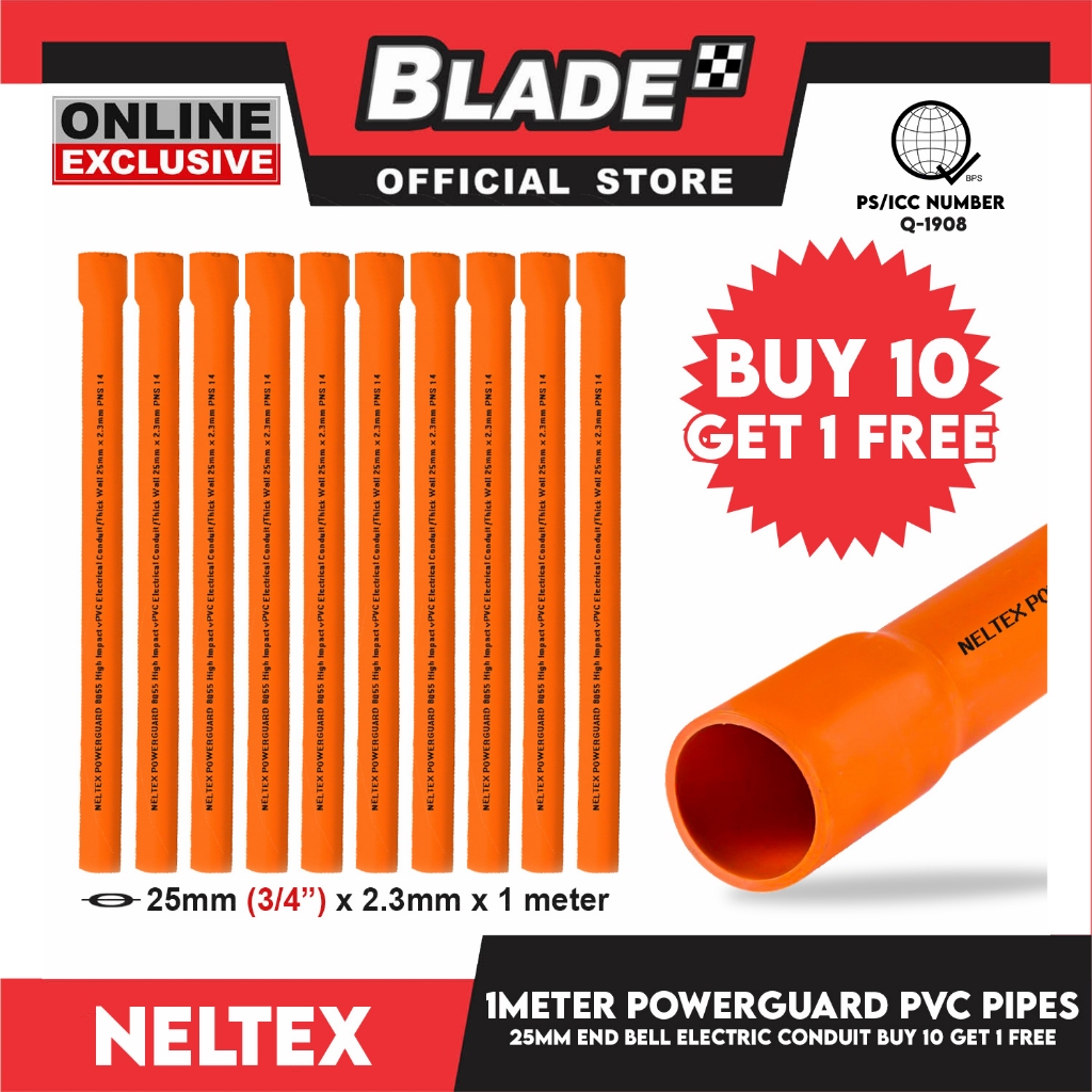 Buy 10 Get 1 Free Neltex PVC Powerguard Pipe with End Bell 25mm x ...